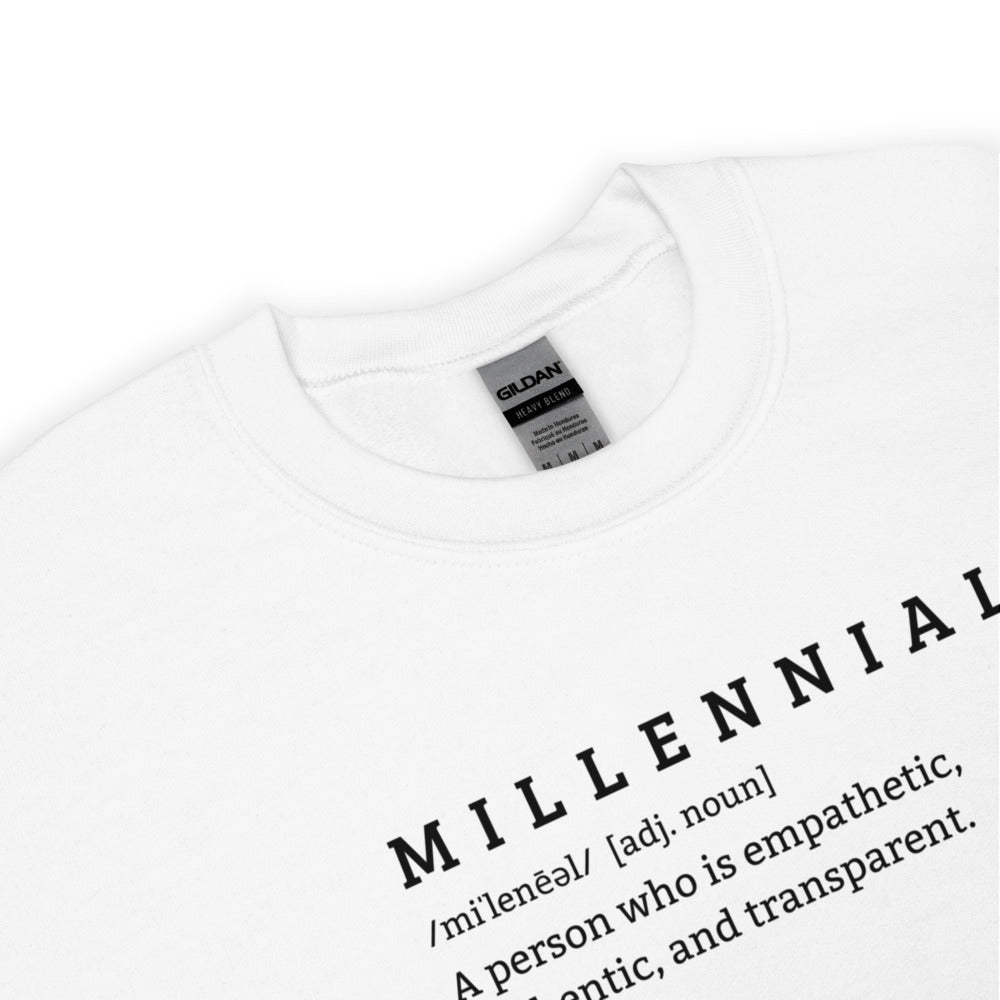 Millennial Definition Sweatshirt | Unisex Crewneck Sweatshirt ...